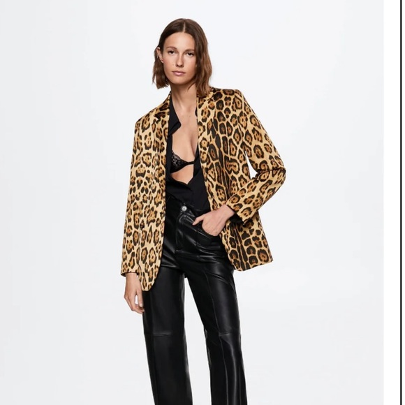 Mango | Jackets & Coats | Mango Leopard Animal Print Blazer New | Poshmark